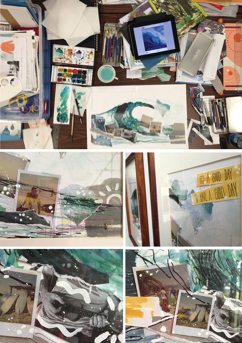 sunnylit style: wave collage