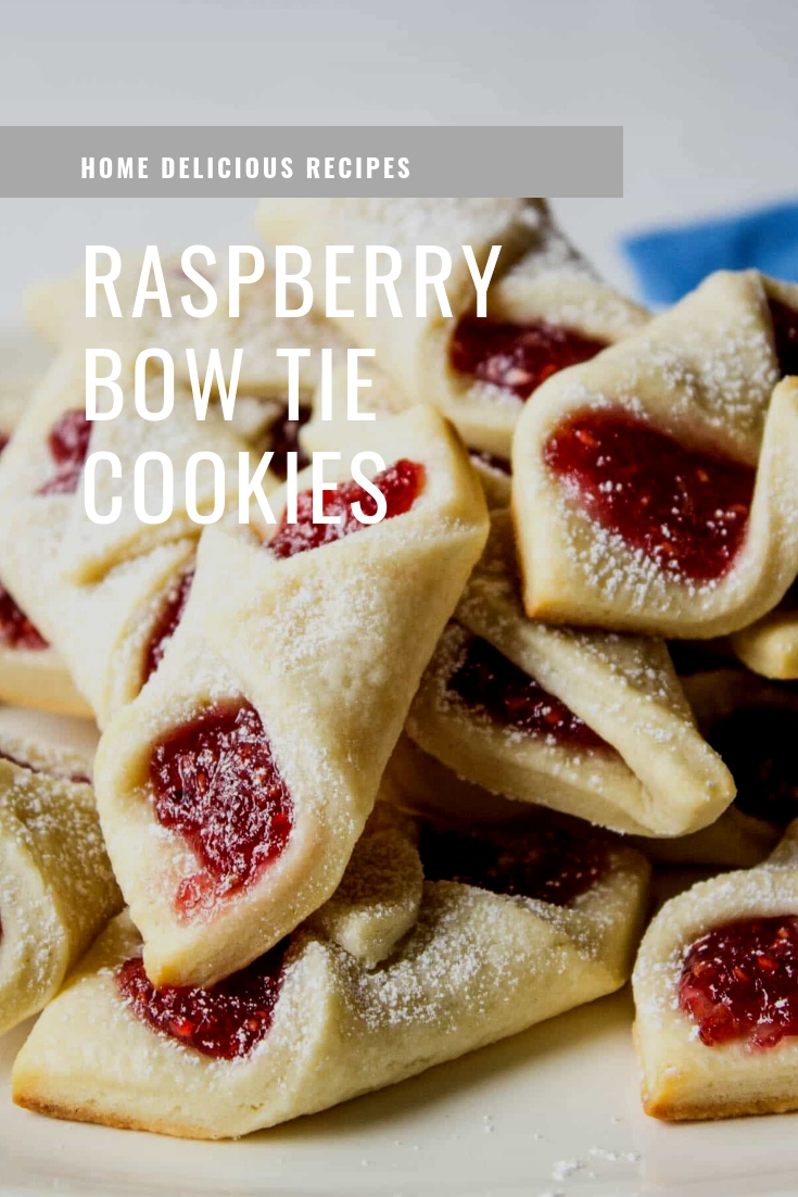 Raspberry Bow Tie Cookies #christmas #cookies | Home Delicious Recipe