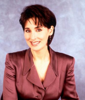 Ladies in Satin Blouses: Anna Stuart - brown satin suit