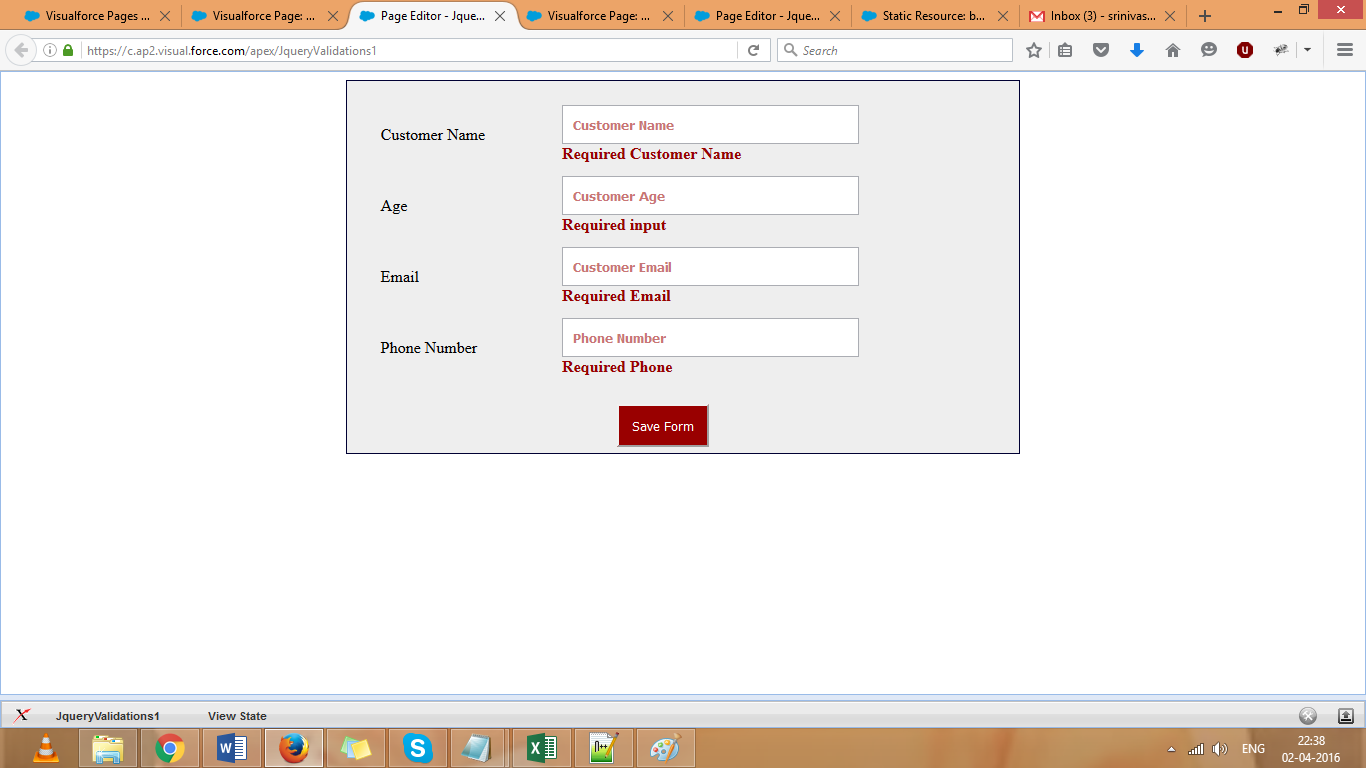 JQuery Validator in visualforce pages. ~ Salesforce Tutorials