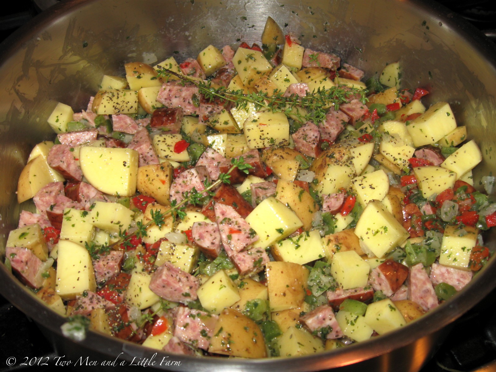 Two Men and a Little Farm: FARMHOUSE SAUSAGE AND POTATOES RECIPE