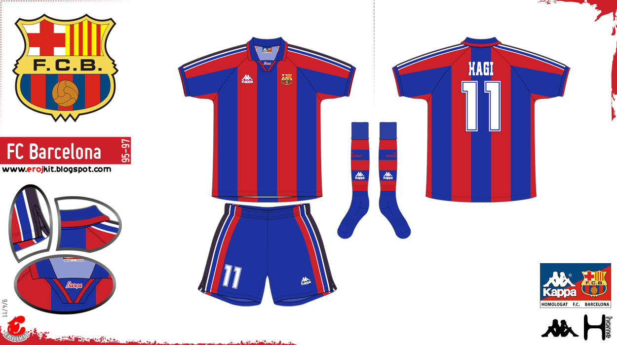 Kit Design, by eroj: 1995-97 Barcelona (Home e Away)