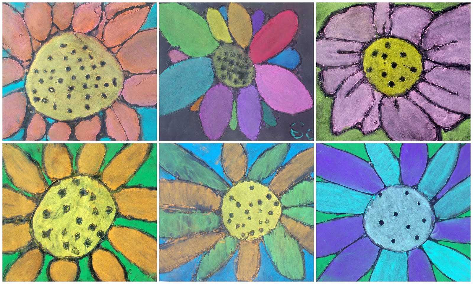 Sunnyside Art House: Glue and Chalk Pastel Peacocks, Flowers and Other....