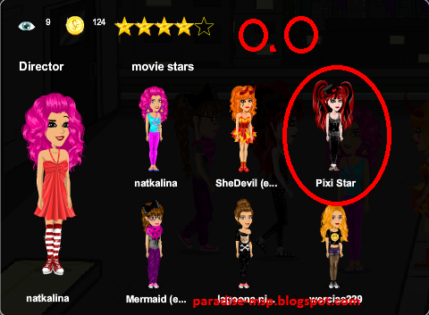 MovieStarPlanet Paradise: Samantha (extra), Pixi Star, Hacki