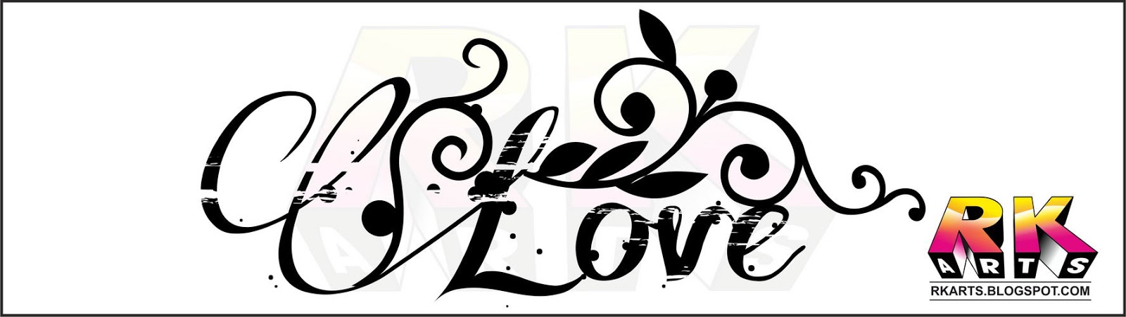 Love Calligraphy Title Design with Decorative Ornaments - RK arts
