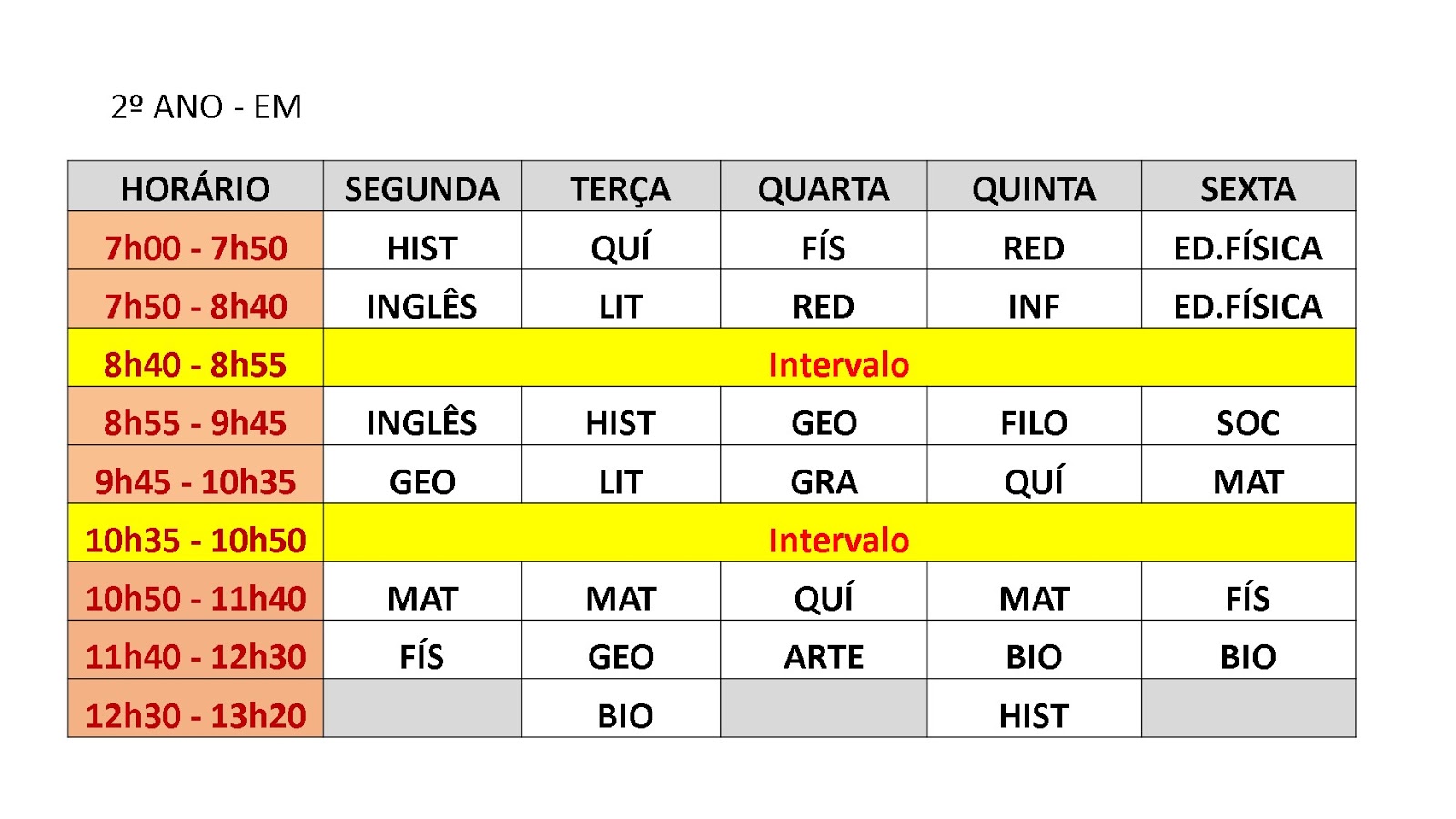 Tabela De Horas Aulas De 45 Minutos - FDPLEARN