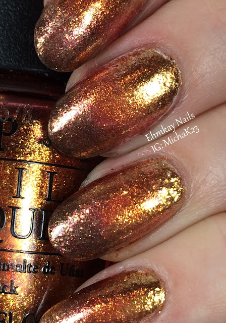 ehmkay nails: OPI Fall Flake Gradient with Goldeneye, A Woman's Prague-Ative, and Warm and Fozzie