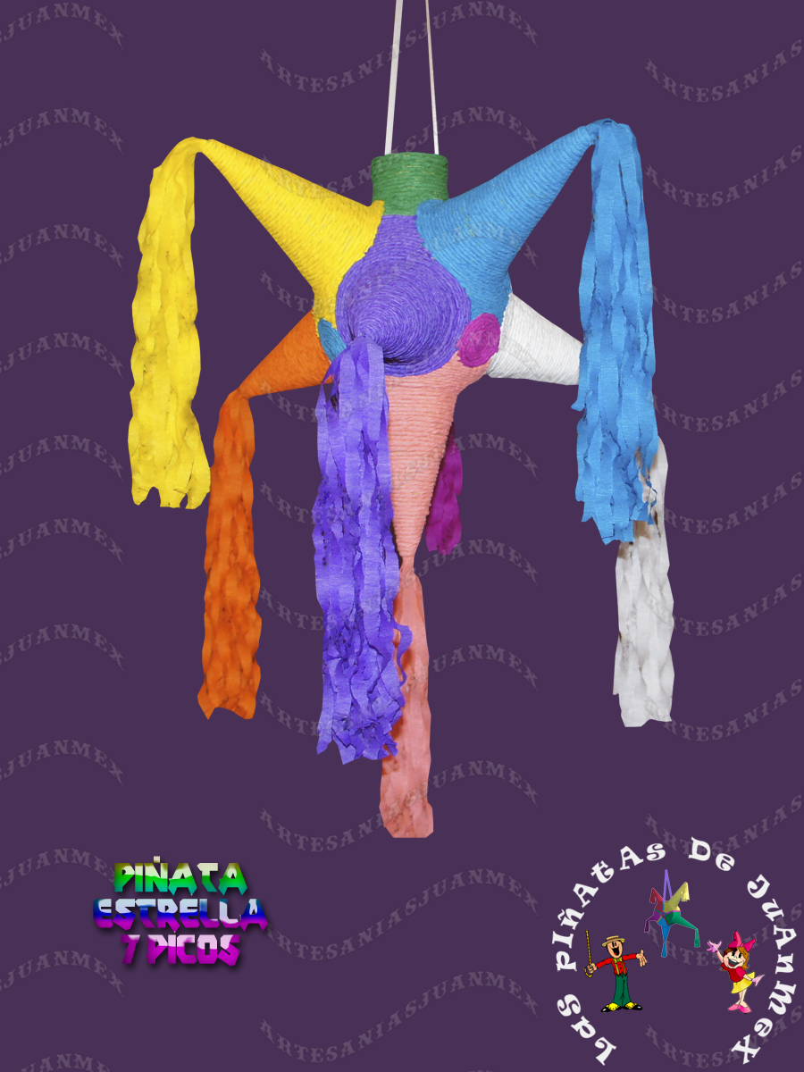 LAS PIÑATAS DE JUANMEX: Mis Piñatas, Piñata estrella 7 picos