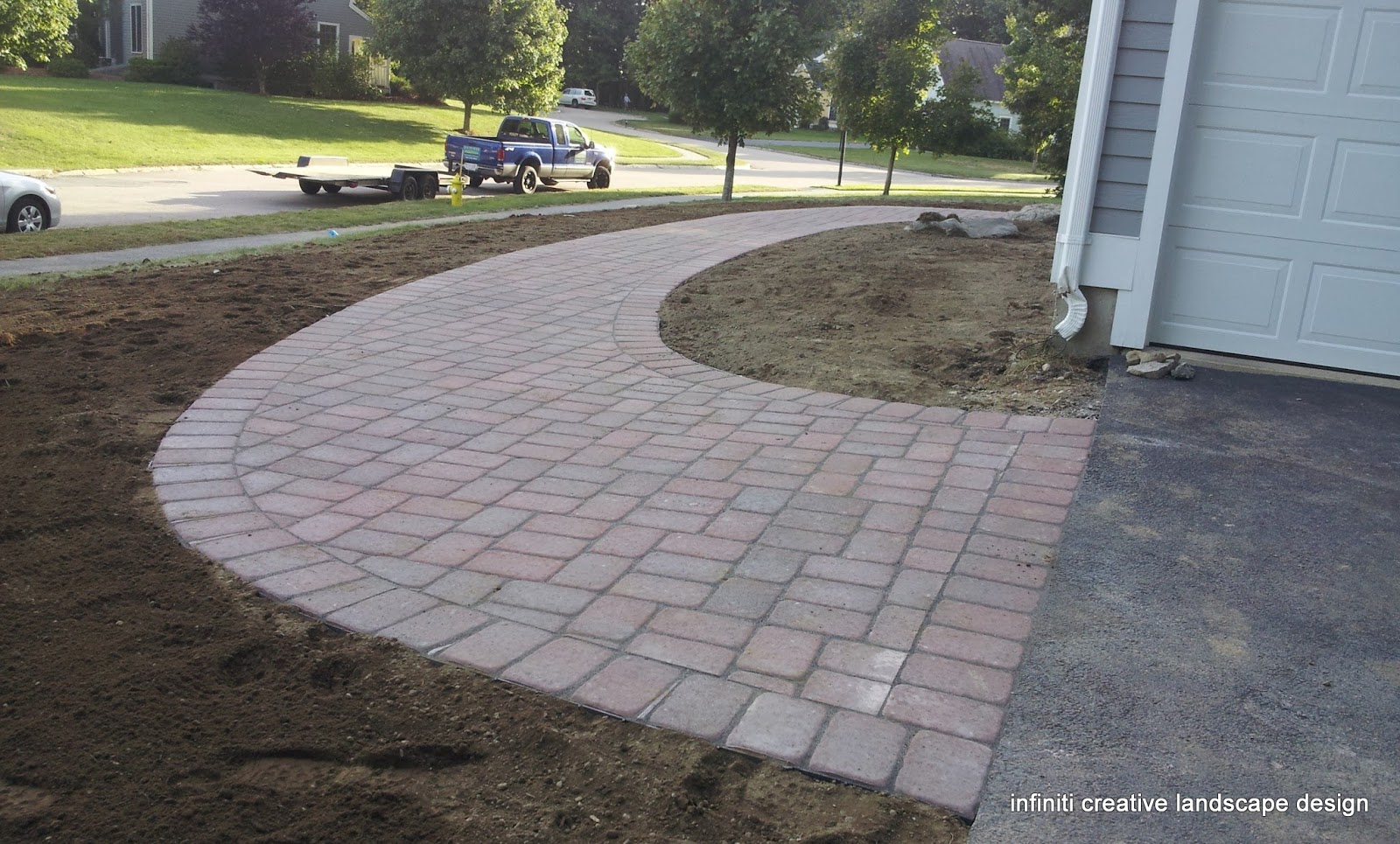 Infiniti Properties Creative Landscapes & Design: Rustic Red Paver Walkway