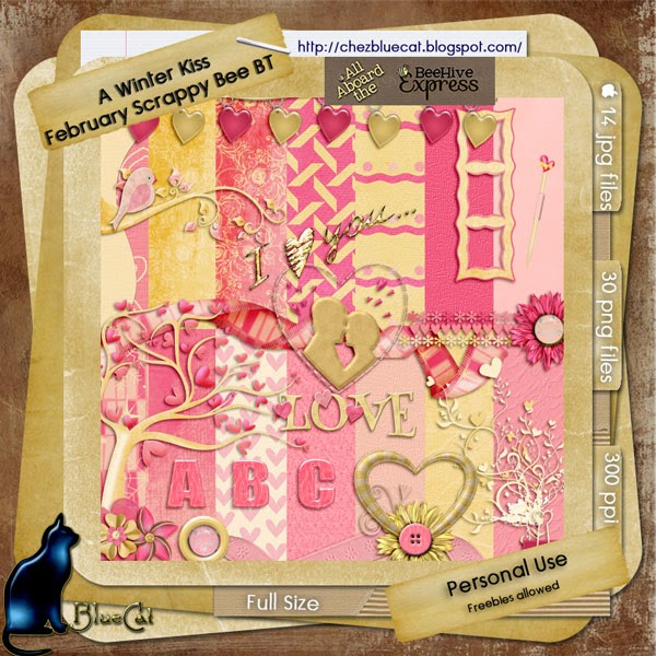 A Winter Kiss Scrappy Bee blog train | ♥ Bienvenue chez BlueCat ♥