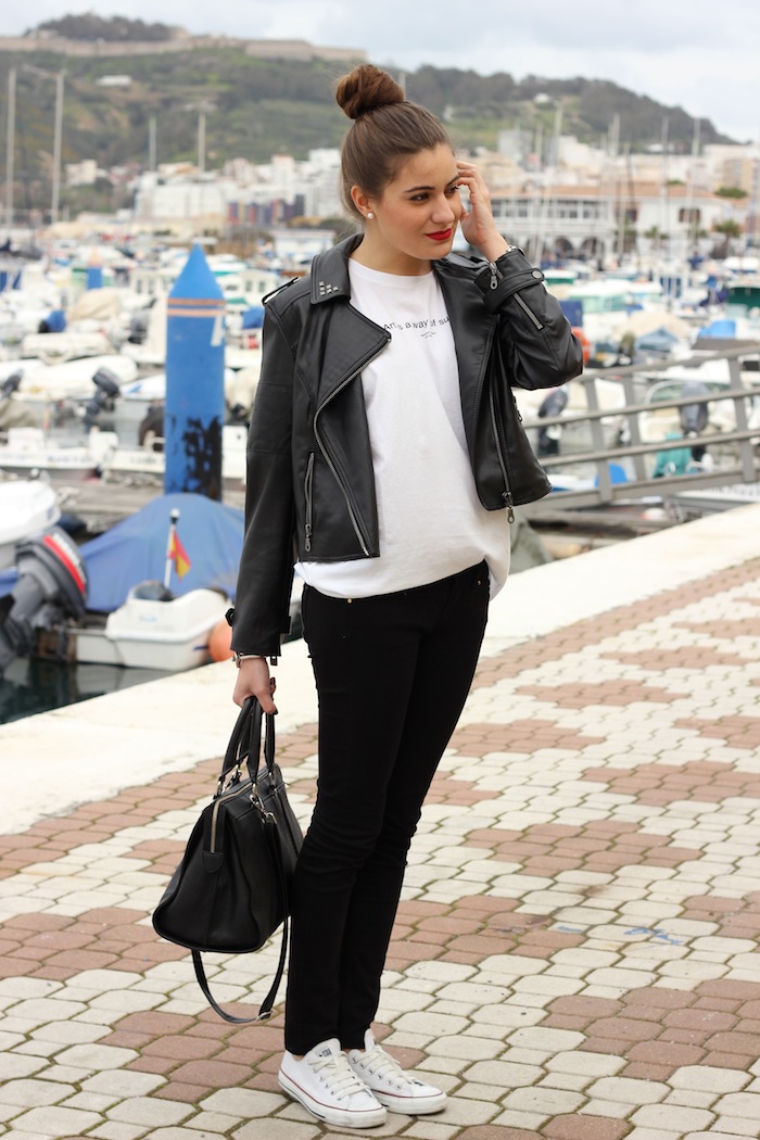 Biker Jacket&Converse