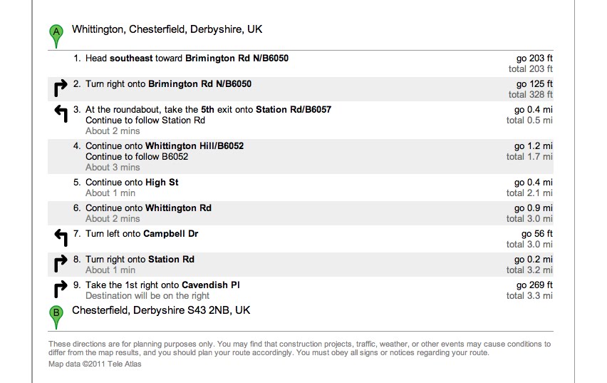 Shane's Somersall Rangers Football Blog: Directions to Chesterfield ...