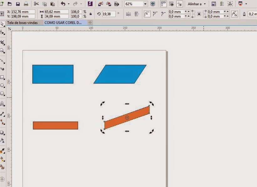 Como usar CorelDRAW: COMO MOVER, GIRAR E INCLINAR OBJETOS