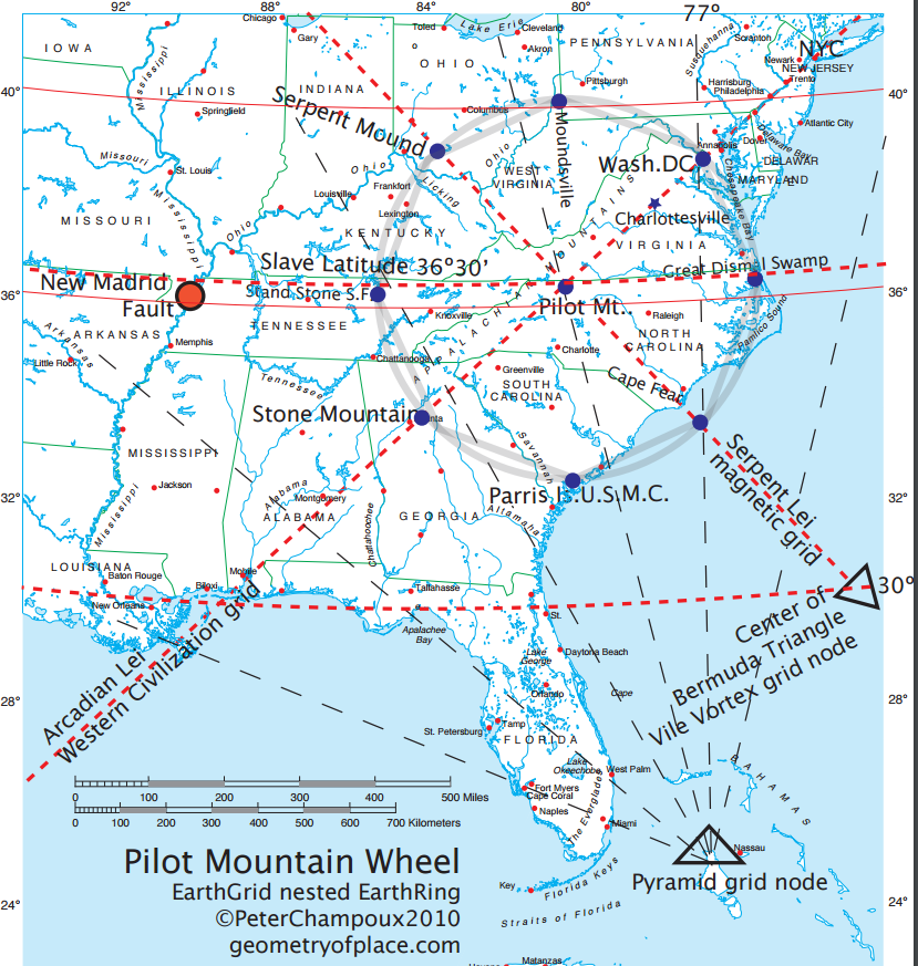 Ley lines, Earth grid, Map