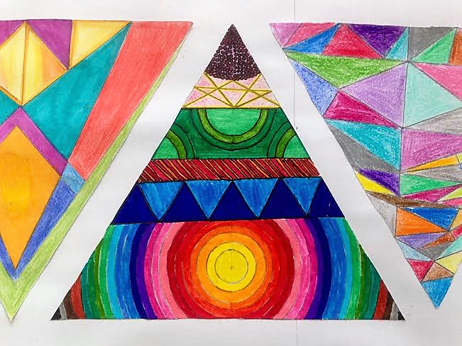 PLÁSTICA EN EL VALLE: TRIÁNGULOS: Diseñando un mural