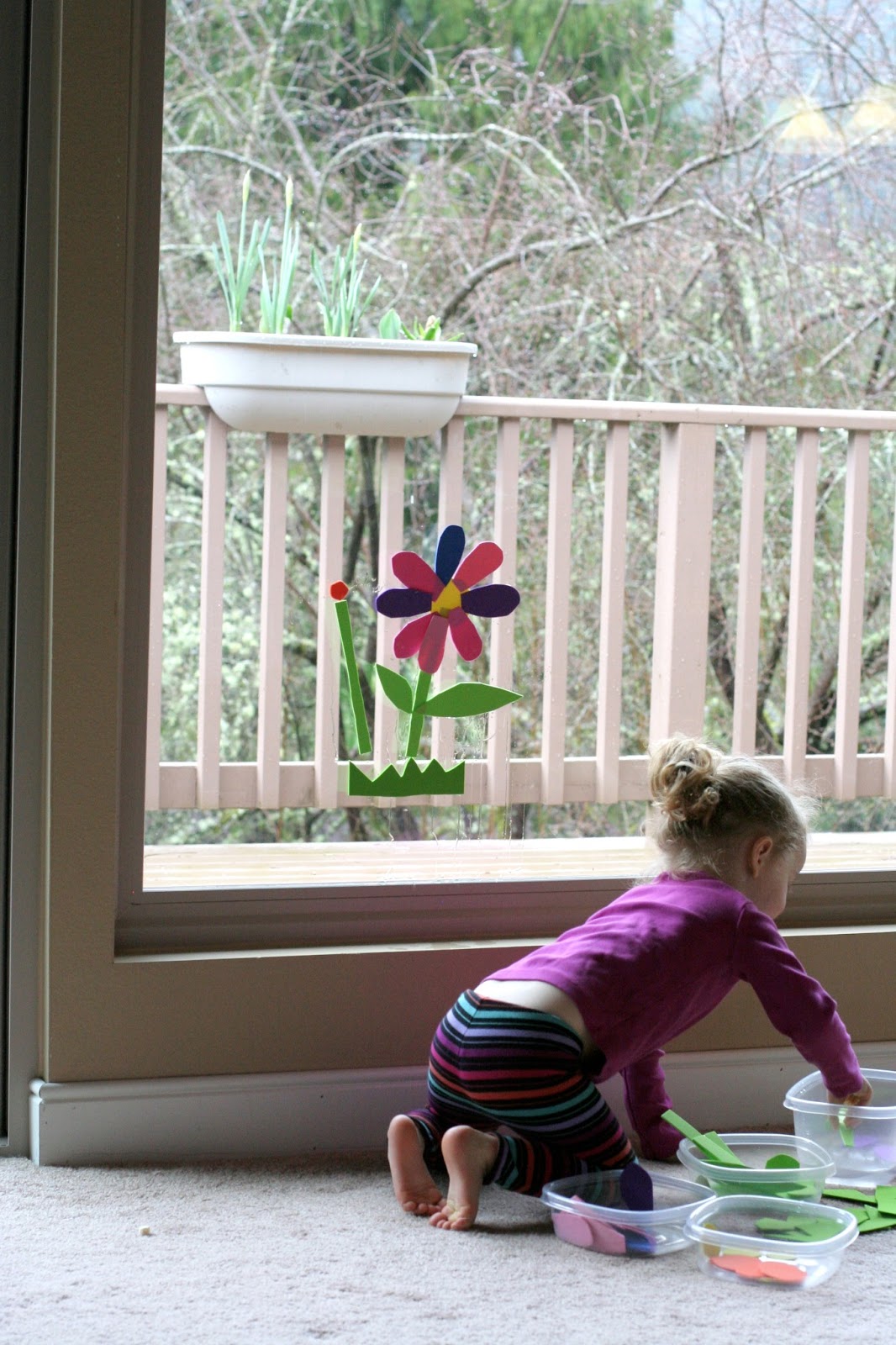 Reusable Spring Flowers Bath/Window Art