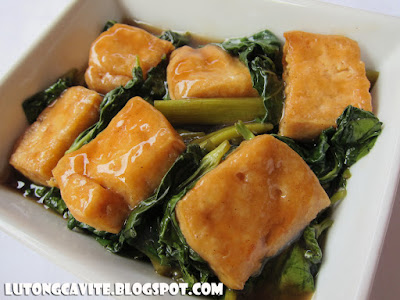 Lutong Cavite : Kangkong and Tokwa in Oyster Sauce