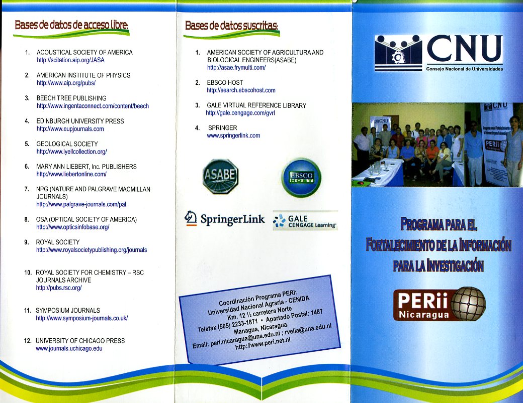 CENIDA: BASES DE DATOS DEL CENIDA