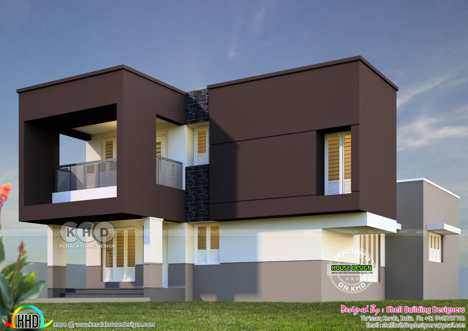 1716 square feet box model modern home - Kerala Home Design and Floor ...