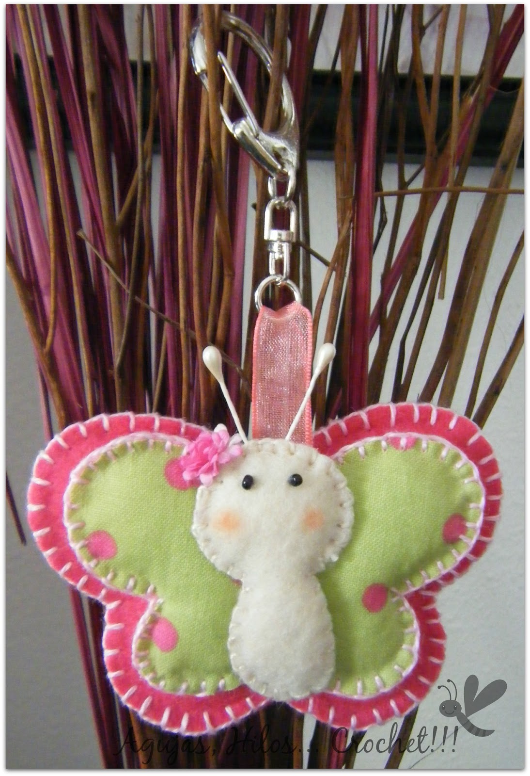 Hermosa Mariposa en fieltro- Llegó la Primavera - Agujas, Hilos ...