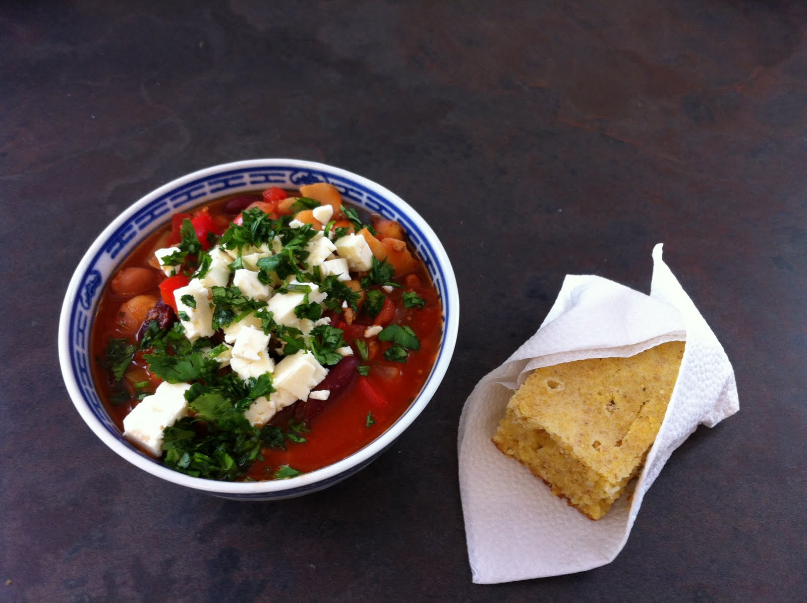 The Good Stuff: Greek Chili and Cornbread