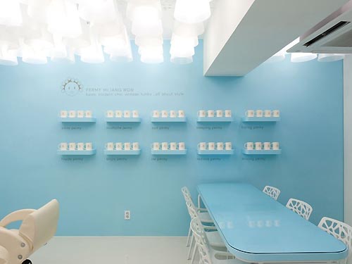 Arizona ELEGANT WHITE BLUE SALON INTERIOR LIGHTING DESIGN IDEAS ...