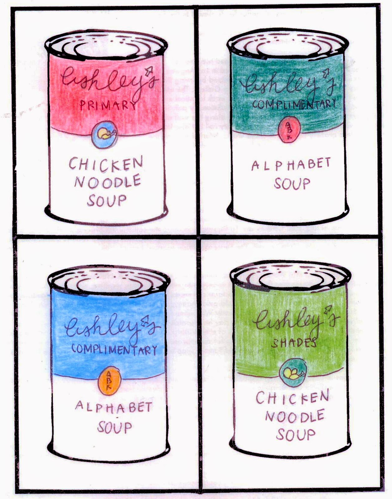 AHS Screen Printing: SOUP CANS and COLOR SCHEMES
