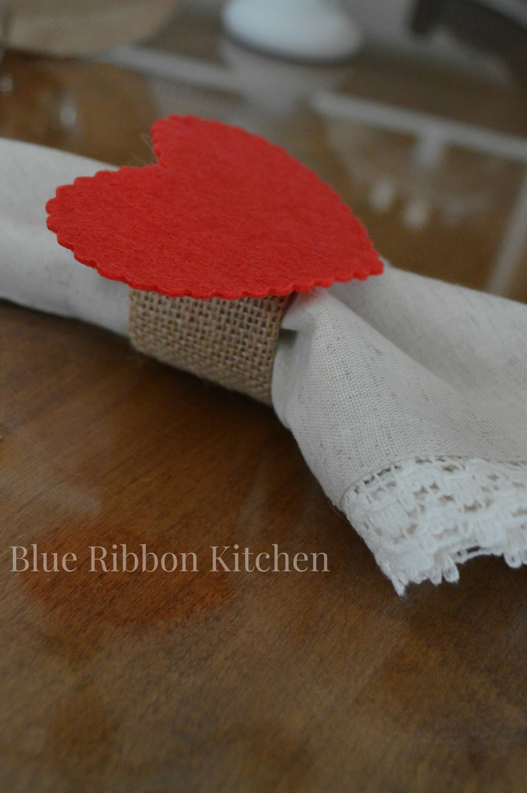 Blue Ribbon Kitchen: Valentine Table & DIY Heart Napkin Rings