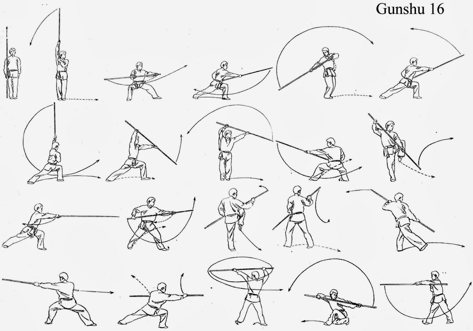 WUSHU: FORMAS: GUNSHU 16 MOVIMIENTOS