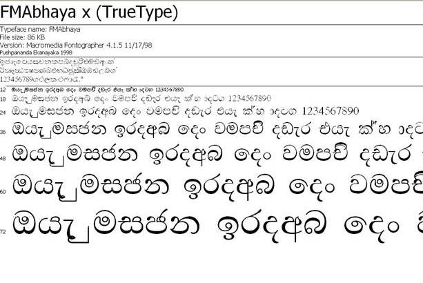 Free Fonts Download: FMAbhaya x (True Type) Free Download