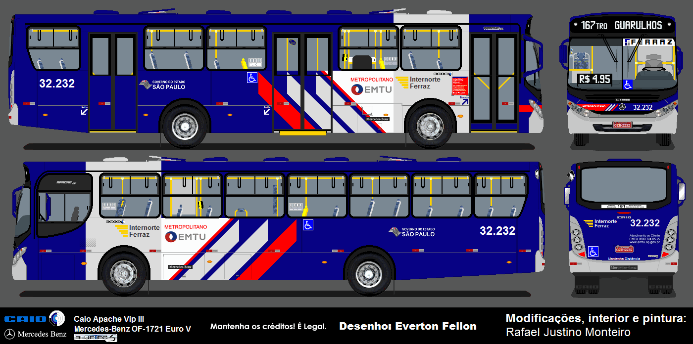 RALIVE TRANSPORTE: 32.232 - Caio Apache Vip III Mercedes-Benz OF-1721 ...