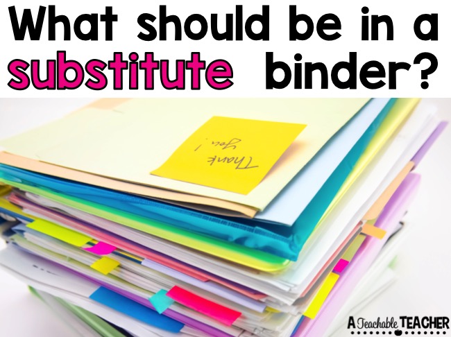 All About Substitute Binders - A Teachable Teacher