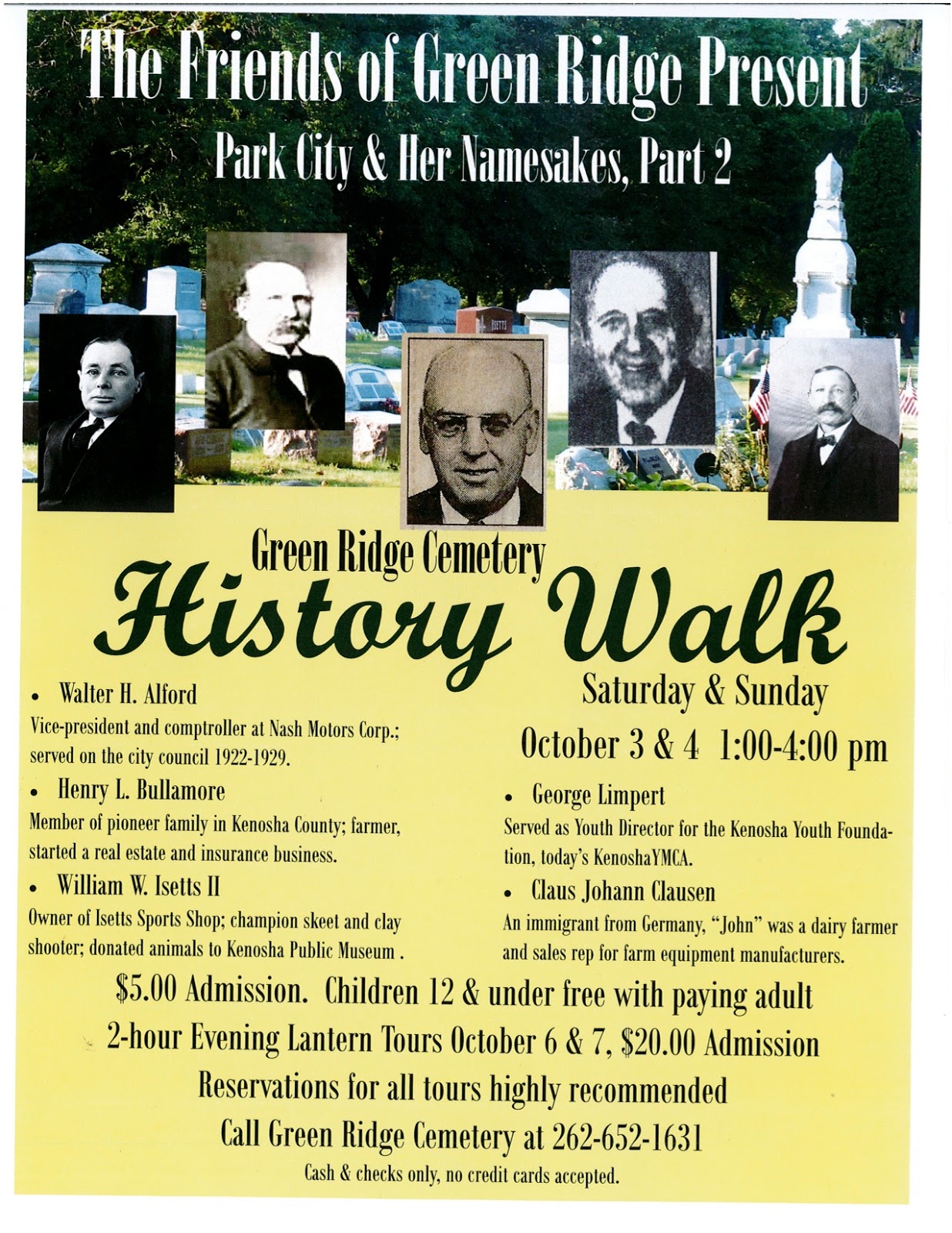Green Ridge Cemetery: History Walk, 2015 Poster