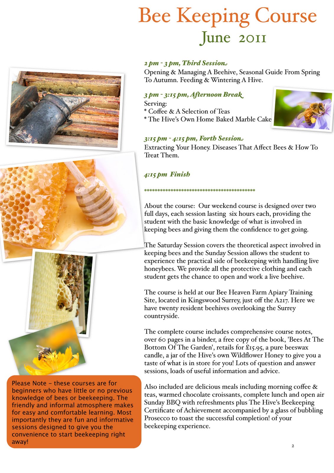 Sign up for June Beekeeping Course- Hurry Limited places!!