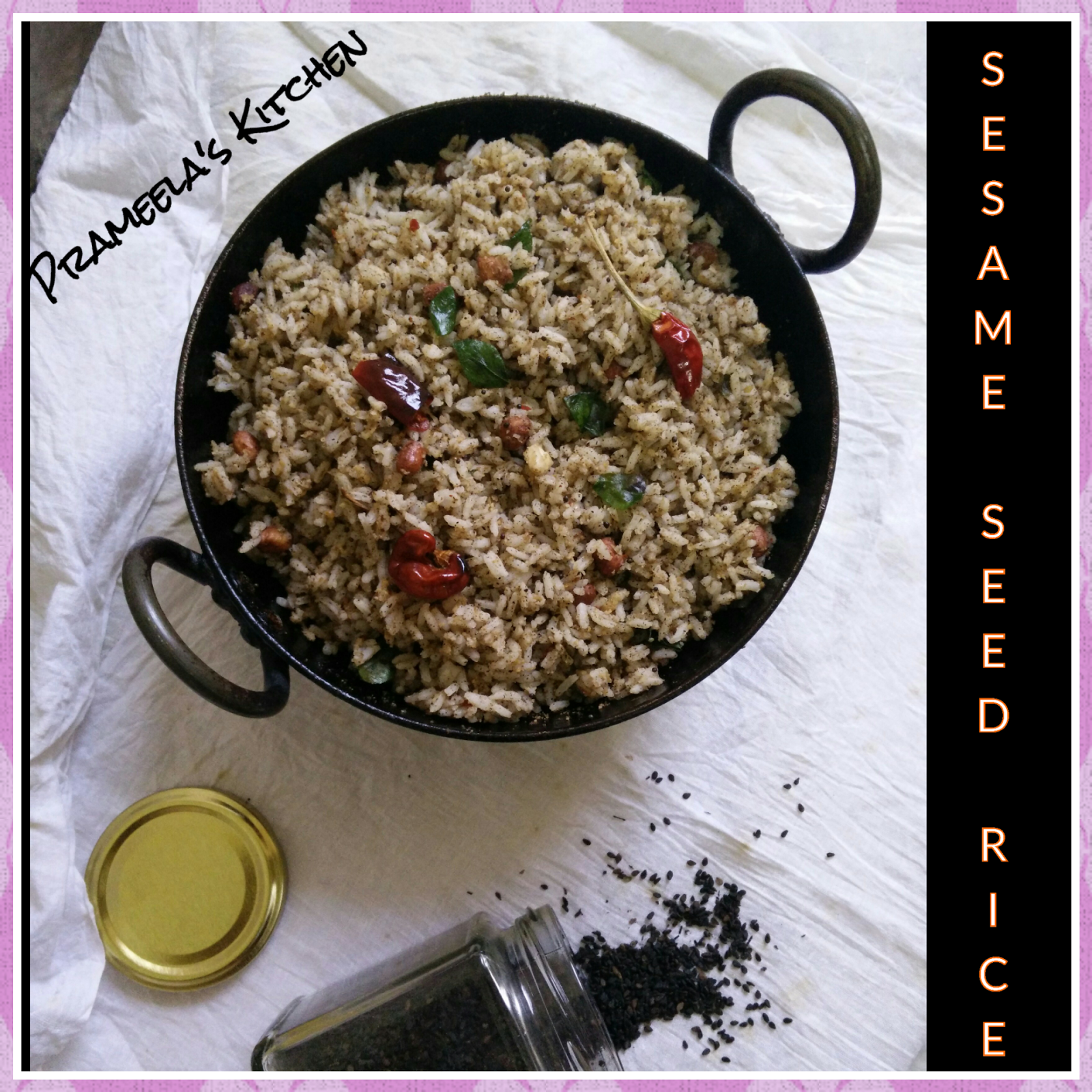Welcome to Prameela's Kitchen: Sesame Seed Rice/ Ellogare/ Ellu sadam