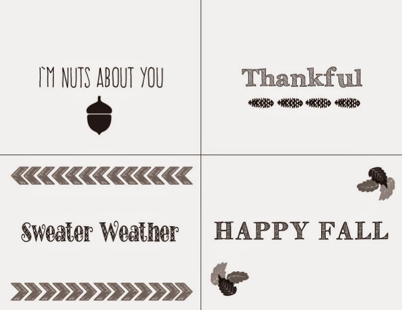 Crafts and Chaos: FREE Fall Printable Note Cards