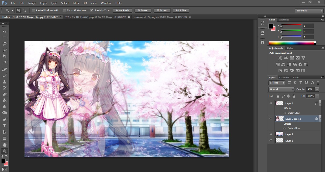 Tutorial Membuat Simple wallpaper anime menggunakan Adobe Photoshop