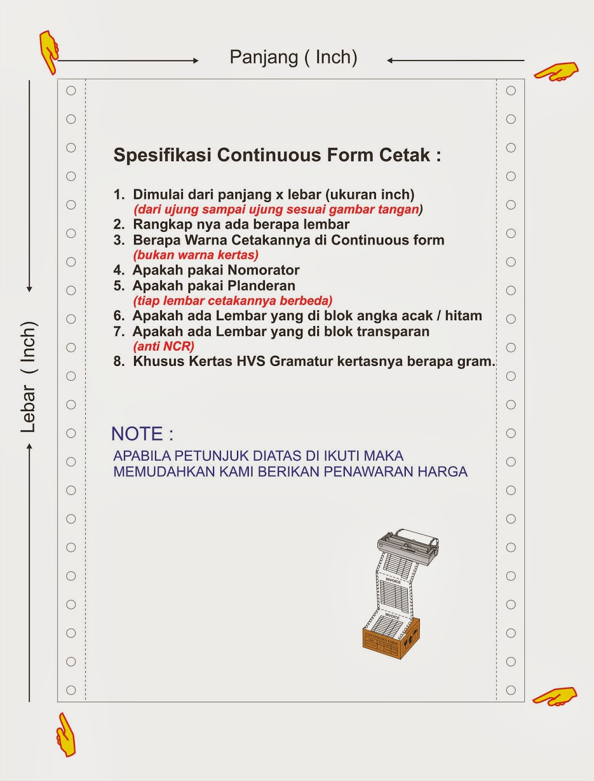 cetak continuous form