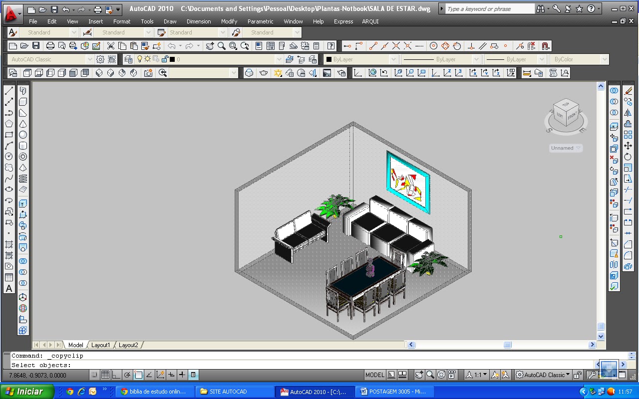 videoaulasautocad.blogspot.com: SALA DE ESTAR NO AUTOCAD 3D