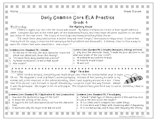 Literacy & Math Ideas: Grade 4 Daily Common Core Reading Weeks 1-20