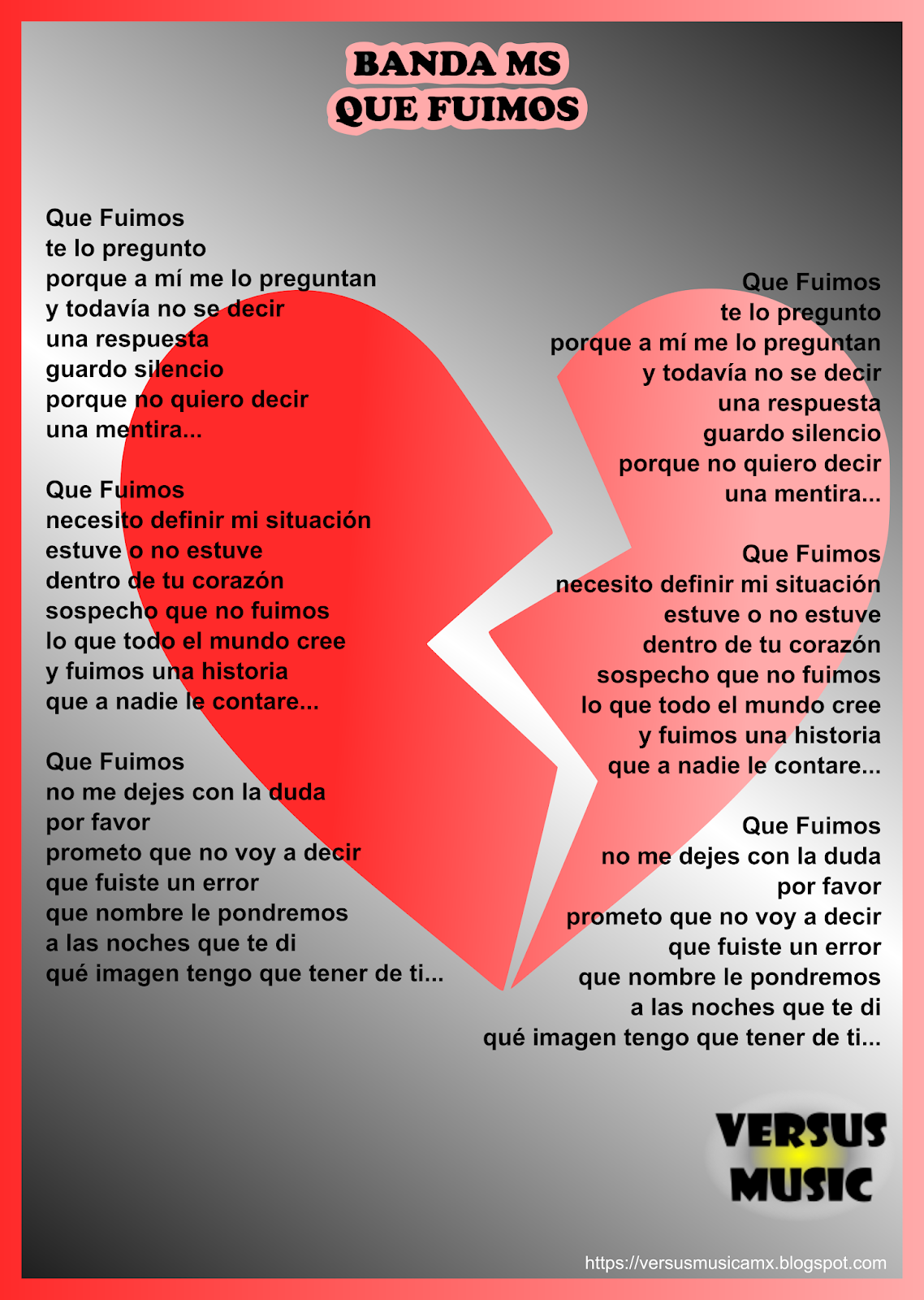 VersusMusic: CANCION: QUE FUIMOS