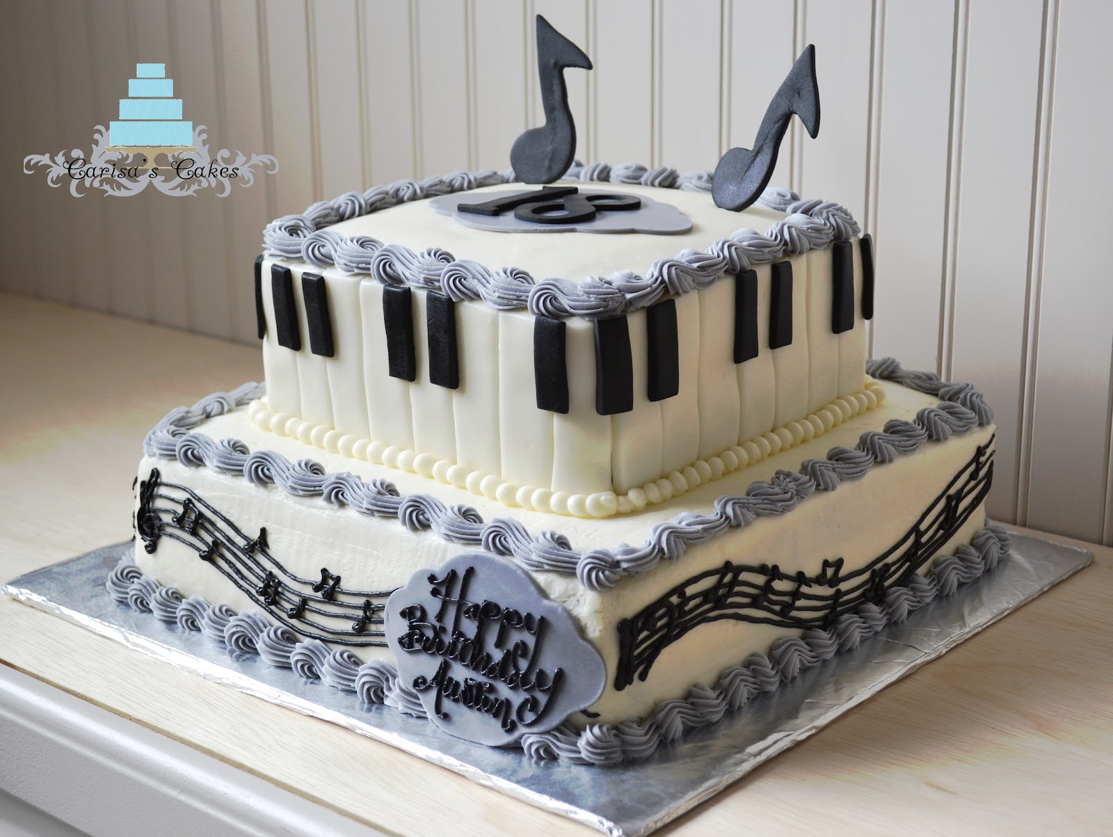 Carisa's Cakes: Two Tiered Piano Cake