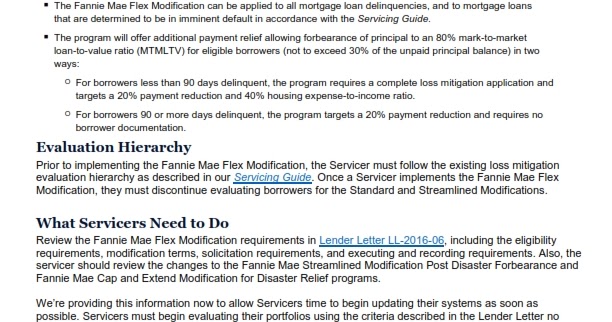 Flex Modification Program to replace the Home Affordable Modification ...