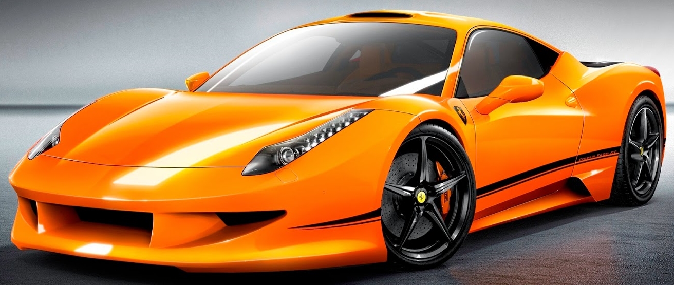 Gambar Mobil Ferrari Warna Kuning