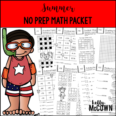 Kelly McCown: 6th Grade Summer Math Review