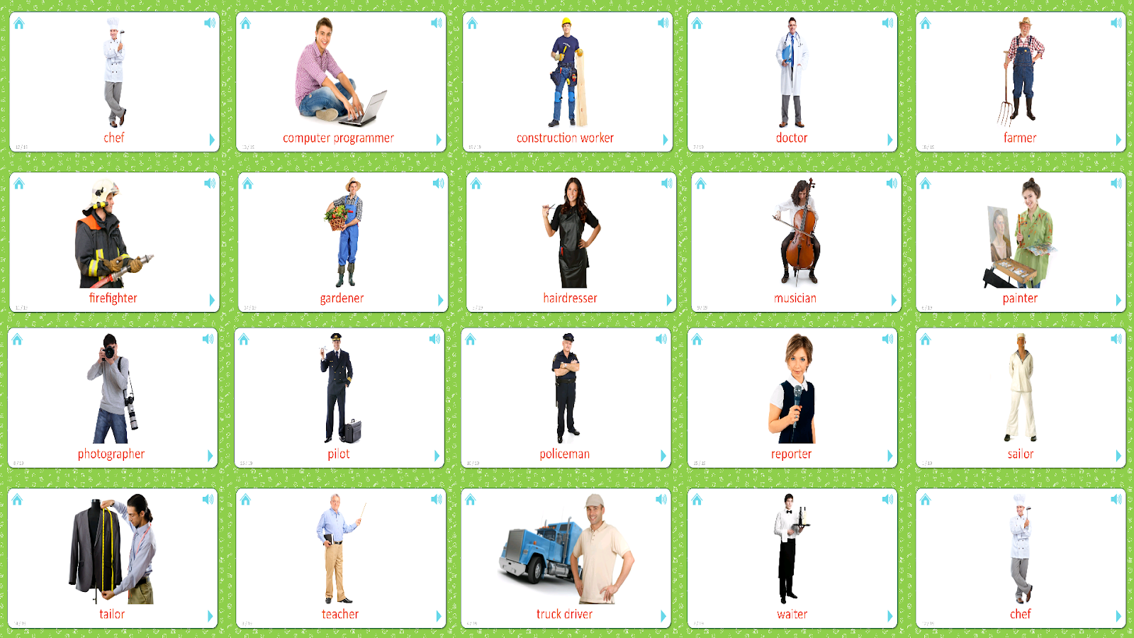 FlashCards For Kids: Professions (Occupation) 19 Cards - Flashcards for ...