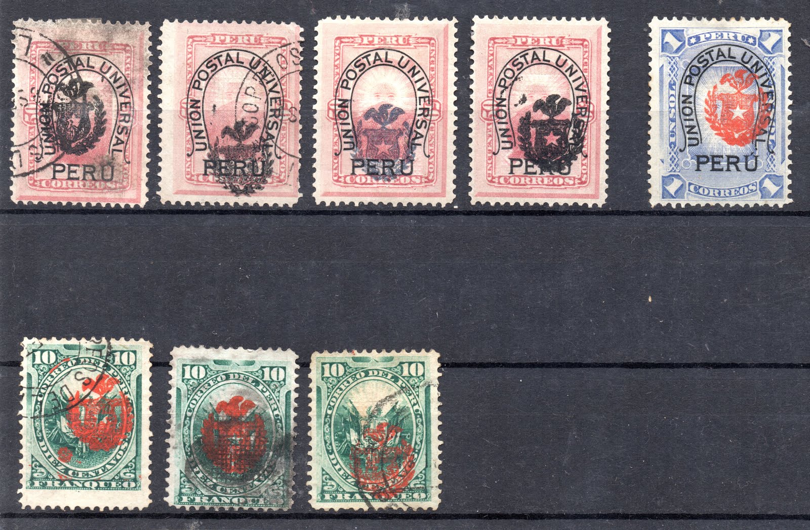 HISTORIA POSTAL: SELLOS DE PERU CON SOBRECARGA DE ESCUDO CHILENO GUERRA ...