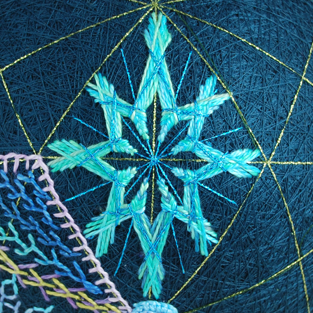 Japanese Temari: Herringbone stitch for temari