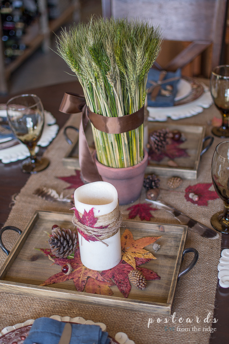 A rustic, natural Thanksgiving centerpiece | Postcards from the Ridge