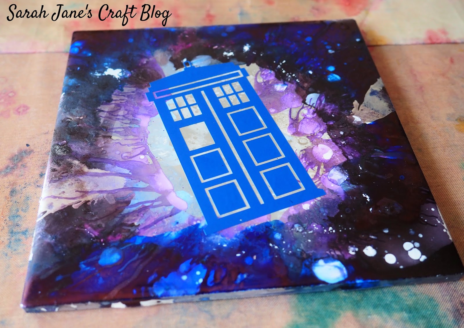 Alcohol Ink Galaxy Tile